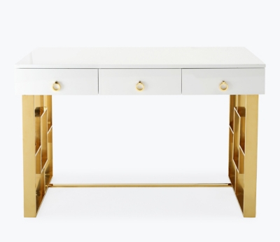 TOV Furniture Audrey White Lacquer Desk | Ashley