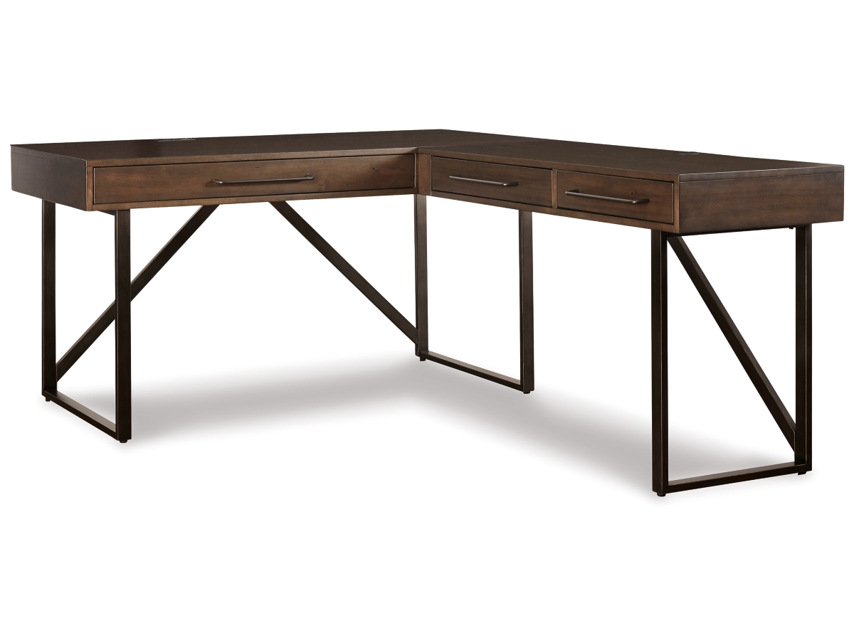 Starmore 76 L Shaped Home Office Desk with USB Charging Ashley