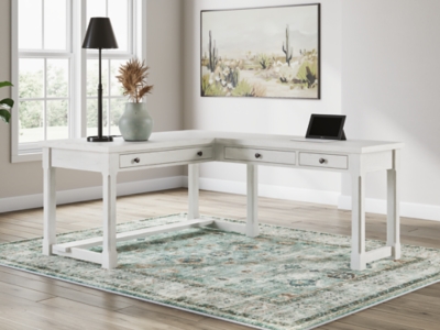 Click here for Robbinsdale L-Shaped Home Office Desk  Antique Whi... prices
