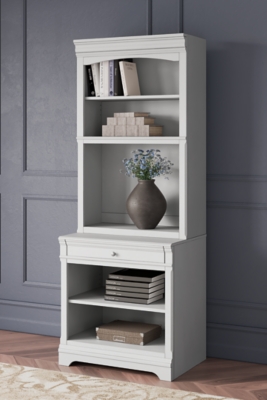 Click here for Kanwyn 79 Bookcase with 2 Shelf Hutch  Whitewash prices