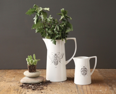 Click here for Creative Co-Op Bee Pitcher  White prices