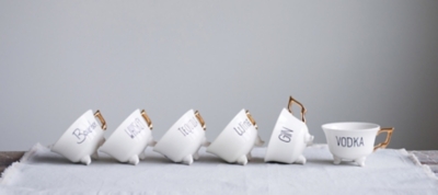 Click here for Creative Co-Op Teacups (Set of 6)  Gold prices