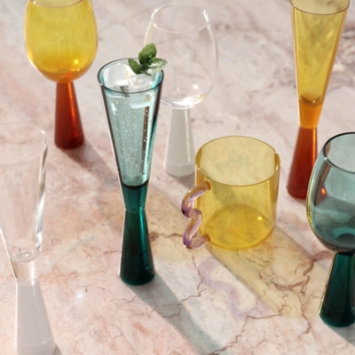 Click here for TOV Furniture Rose Wine Glasses (Set of 4)  White prices