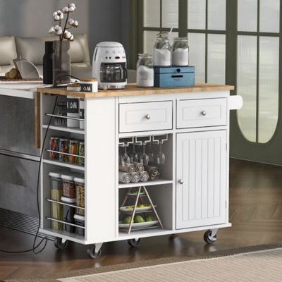 Click here for Dovelina Zenyra Kitchen Island  White prices