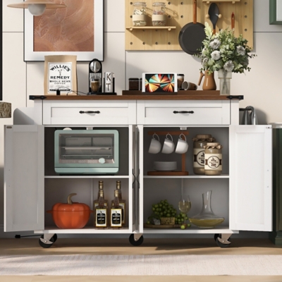 Click here for Dovelina Kiopy Rolling Kitchen Cart on Wheels  Whi... prices