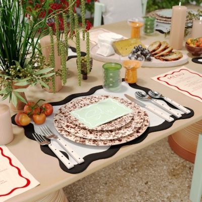 Click here for TOV Furniture Scalloped Placemat (Set of 4)  Black... prices