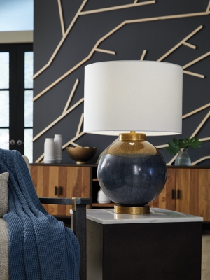 Click here for Adara Table Lamp  Blue/Gold Finish prices