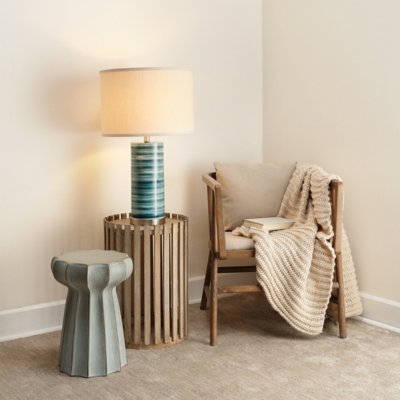 Click here for Home Accents Swirling Glass Casey Table Lamp  Turq... prices