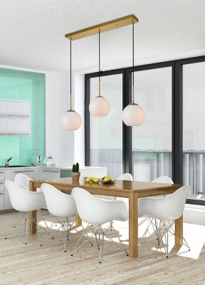 Click here for Living District Baxter 3 Lights Brass Pendant w/ F... prices