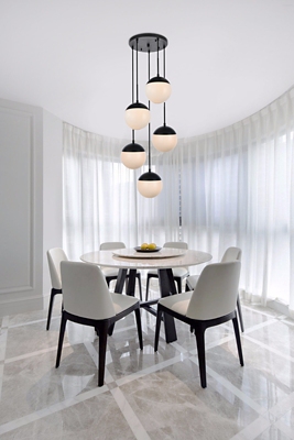 Click here for Living District Eclipse 5 Light Pendant  Black/Fro... prices