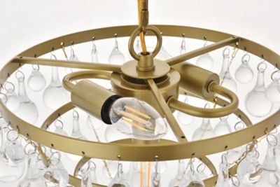 Living District Kora 3 Light Brass Pendant | Ashley