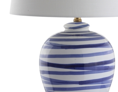 JONATHAN Y Joelie 29" Ceramic LED Table Lamp, Blue/White | Ashley