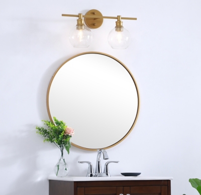 Click here for Collier 2 Light Brass And Clear Glass Wall Sconce... prices