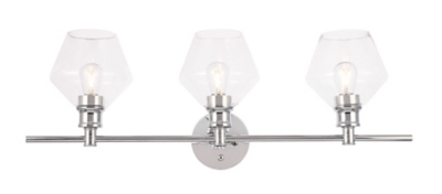 Click here for Gene 3 Light Chrome And Clear Glass Wall Sconce  C... prices