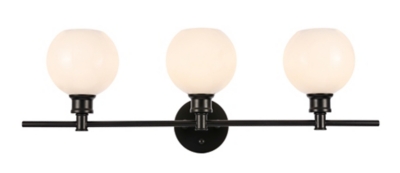 Click here for Collier 3 Light Black And Frosted White Glass Wall... prices