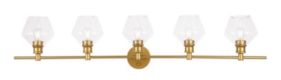 Click here for Gene 5 Light Brass And Clear Glass Wall Sconce prices
