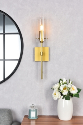 Elsreth 1 Light Brass Wall Sconce  Brass/Clear