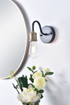 Click here for Serif 1 Light Brass And Black Wall Sconce prices