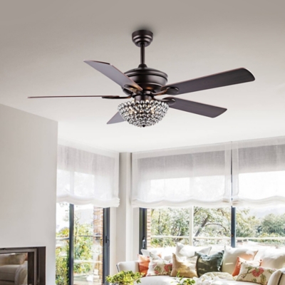 Jonathan Y Cammy 3-Light Traditional Transitional Iron LED Ceiling Fan ...