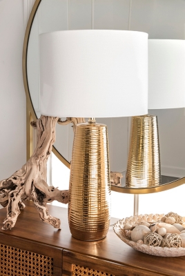 Click here for nuLOOM Globe 26 Ceramic Table Lamp  Gold prices