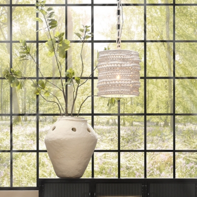 Click here for Relaxed Elegance Simone Beaded Pendant  White prices