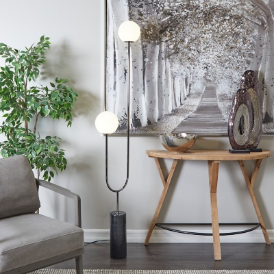 Click here for Bayberry Lane Orb 2 Light Floor Lamp  Black prices