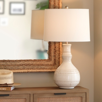 Click here for Relaxed Elegance Milo Table Lamp  White prices