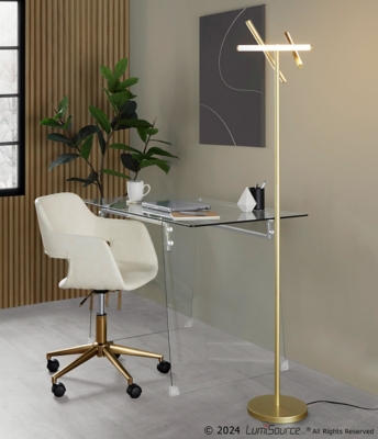 Click here for LumiSource Icicle Swivel Floor Lamp  Gold prices