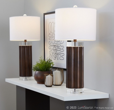 Click here for LumiSource Cylinder Table Lamp (Set of 2)  White/B... prices