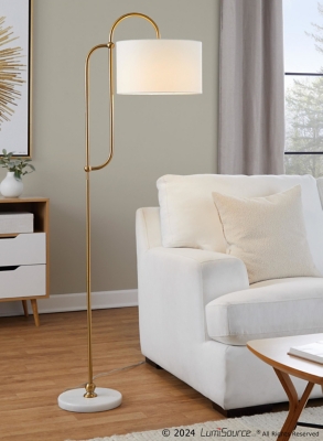 Click here for LumiSource Leslie Floor Lamp  White/Gold prices