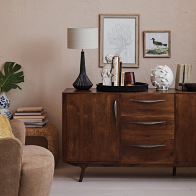Click here for Storied Home Pleated Table Lamp  Black/Natural prices