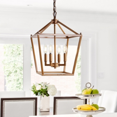 Click here for Jonathan Y Pagoda 4-Bulb Pendant Light  Antique Go... prices