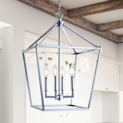 Click here for Jonathan Y Pagoda 4-Bulb LED Pendant Light  Chrome prices