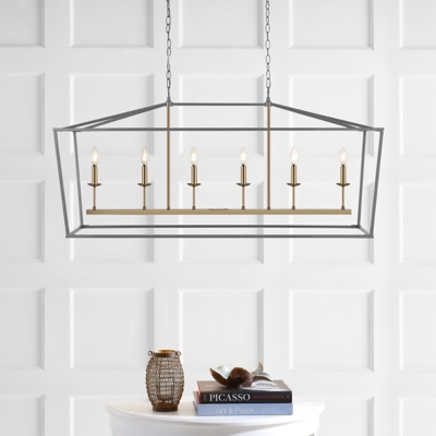 Click here for Jonathan Y Pagoda 6-Bulb LED Pendant Light  Gray prices