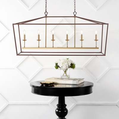 Click here for Jonathan Y Pagoda 6-Bulb LED Pendant Light  Bronze prices