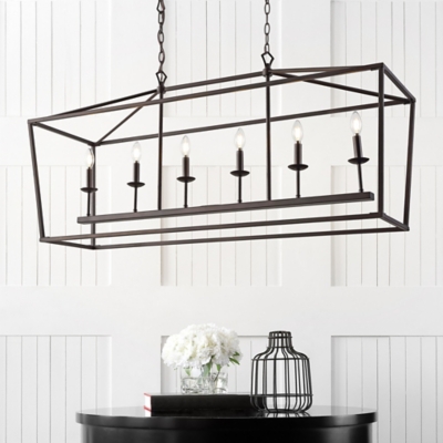 Click here for Jonathan Y Pagoda Linear 6-Bulb Pendant Light  Bro... prices