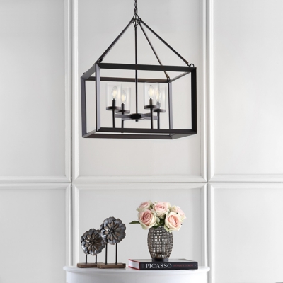 Click here for Jonathan Y 4-bulb Large Pendant Light  Bronze/Clea... prices