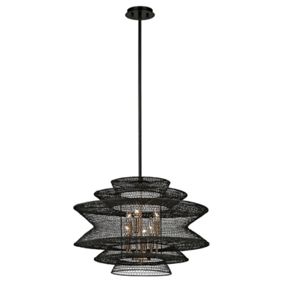 Click here for Ashley Luxe Tiered Woven Chandelier  Black prices