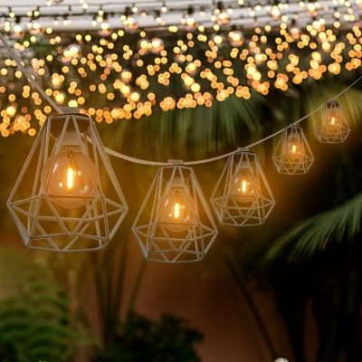 Click here for JONATHAN Y Outdoor Diamond Cage String Lights  Whi... prices