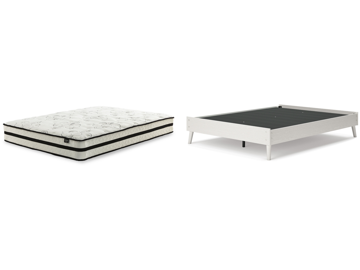 Signature Design by Ashley APG M69631 2PC Aprilyn Queen Platform Bed with Chime 10 Inch Medium Hybrid Mattress Queen APG M69631 2PC Reese Warehouse