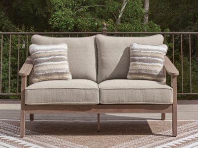 Click here for Francis Beach Outdoor Loveseat with Cushion  Natur... prices