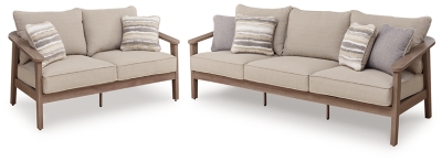 Click here for Francis Beach Outdoor Sofa and Loveseat  Natural/G... prices