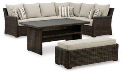 Brook Ranch Outdoor Sectional Set with Coffee Table | Ashley