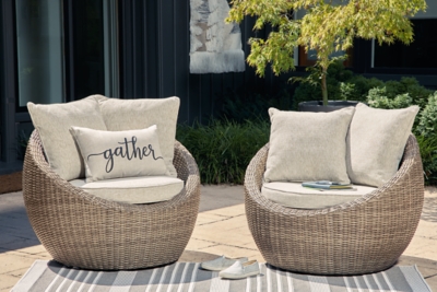 Click here for Danson Outdoor Swivel Lounge Chair (Set of 2)  Bei... prices