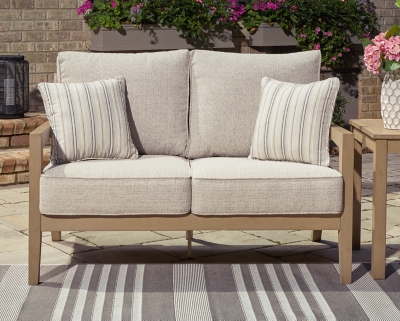 Click here for Hallow Creek Outdoor Loveseat with Cushion  Driftw... prices