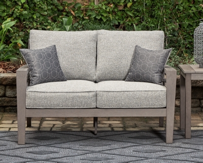 Click here for Hillside Barn Outdoor Loveseat  Gray/Brown prices