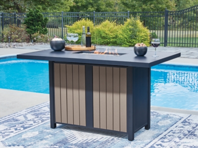 Click here for Mabry Shores Outdoor Bar Table with Fire Pit  Navy... prices