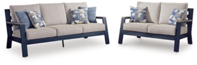 Click here for Mabry Shores Outdoor Sofa and Loveseat  Navy Blue/... prices