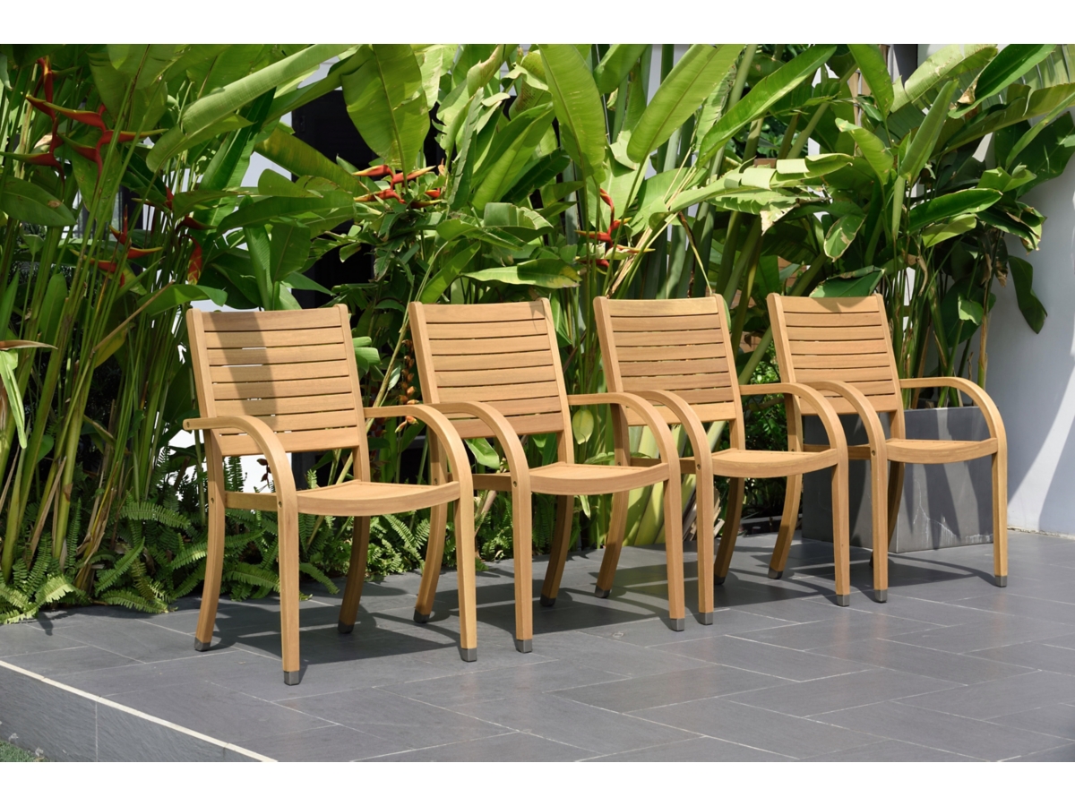 Amazonia Stackable Outdoor Armchairs Set of 4 Ashley
