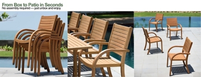 Click here for Amazonia Stackable Outdoor Armchairs (Set of 4)  L... prices